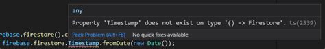 trying to access firebase firestore timestamp using typescript error