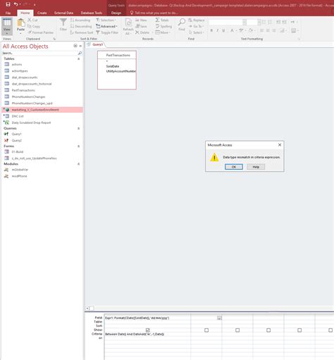 solved data type mismatch when converting sql server date text to