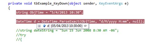 c error while converting string with datetime parseexact function