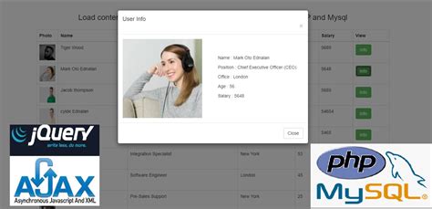 load content dynamically in bootstrap modal with jquery ajax php and