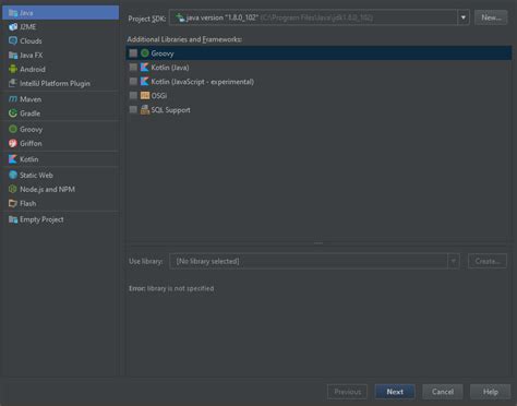java cannot find option for new web application on
