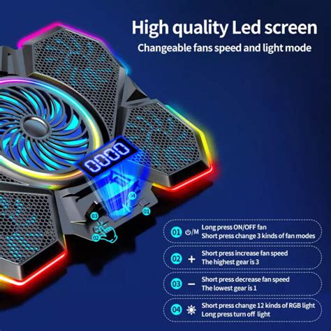 پایه خنک کننده لپ تاپ مخصوص بازی کول کولد مدل Coolcold F13 Rgb F13
