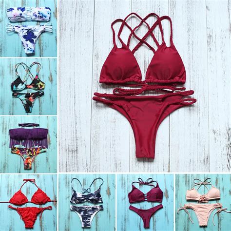 Sexy Trikini 2016 Summer Swim Suits Micro Brazilian Bikini Set Push Up