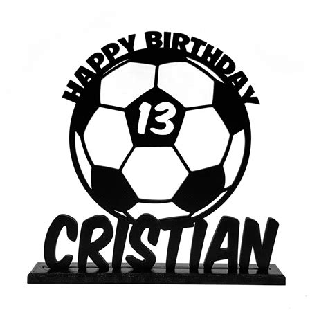 Personalized Soccer Birthday Cake Topper Custom Name And Age Etsy