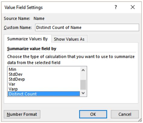 count distinct values in excel