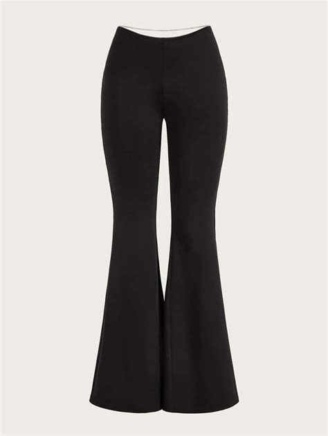 Shein Icon Solid Flare Leg Trousers Shein Uk