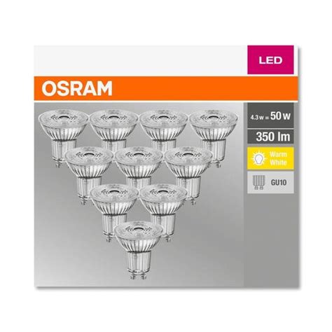 Osram Led Base Par16 4 3 50w 827 Gu10 350lm 36° Nicht Dimmbar 10er Pack