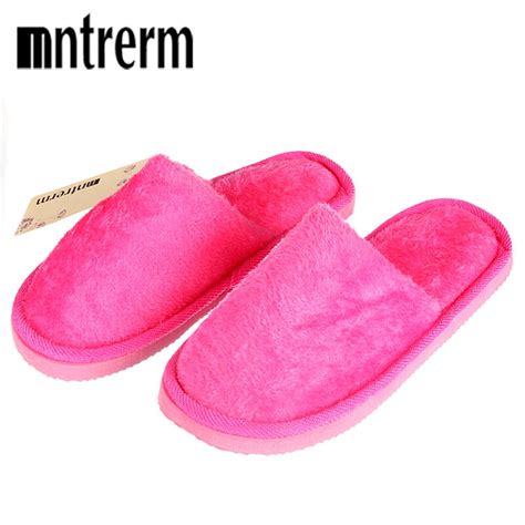 Mntrerm Plush Women Winter Home Slippers Indoor Bedroom Couple Shoes
