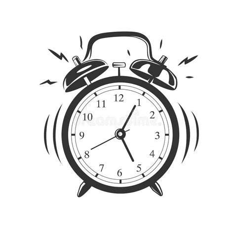 Alarm Clock Isolated On White Background Stock Vector Illustration Of