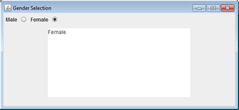 java displaying text from selected jradiobutton to jtextarea stack