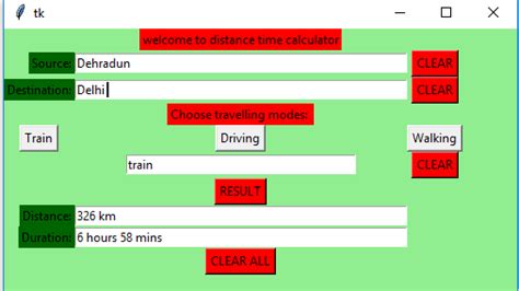 python distance time gui calculator using tkinter