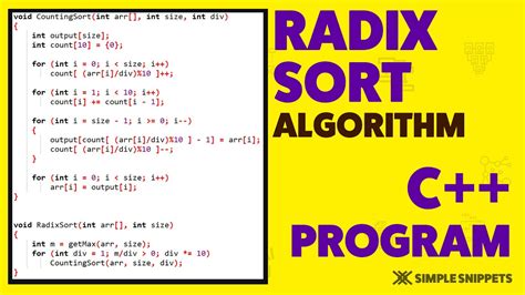 radix sort sorting algorithm c program part 3 sorting