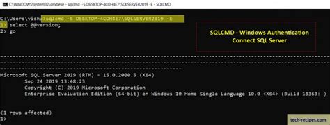 connect to sql server database using sqlcmd utility