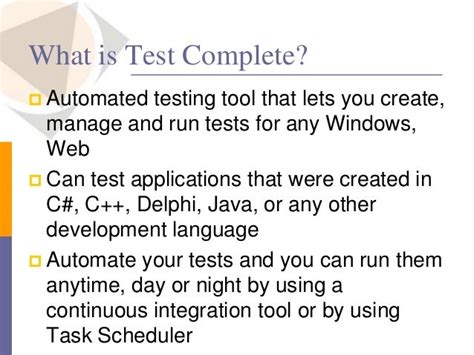 test complete