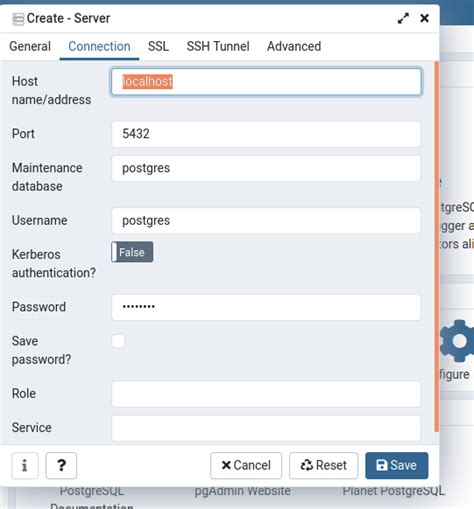postgresql how to conect to local postgres database using pgadmin4