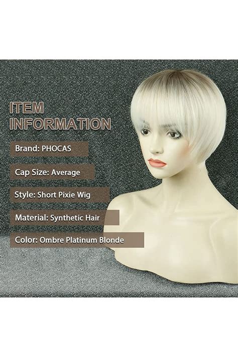 Phocas Blonde Pixie Wig With Dark Roots Short Cut Wigs For White Women