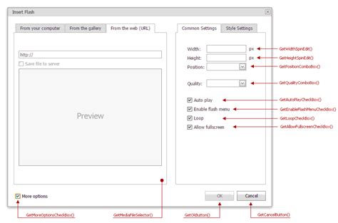 flash dialogs asp web forms controls devexpress documentation