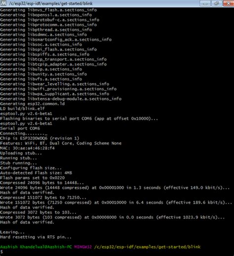 getting started with espressif idf program esp32 using