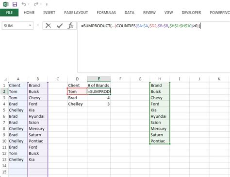 excel using countifs to count distinct values and multiple criteria