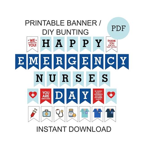 Emergency Nurses Day Banner Printable Emergency Nurse Day Banner Er
