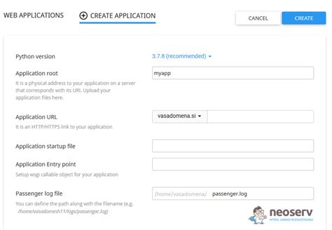 osnovna django python aplikacija v cpanel okolju neoserv si