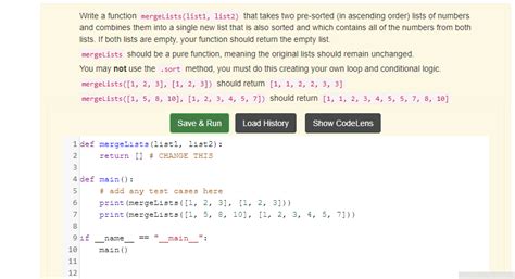 solved write a function mergelists listi list2 that takes
