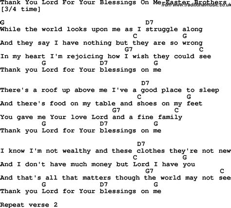 Country Southern And Bluegrass Gospel Song Thank You Lord For Your