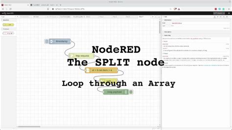 nodered tutorial iterate an array with the split node youtube