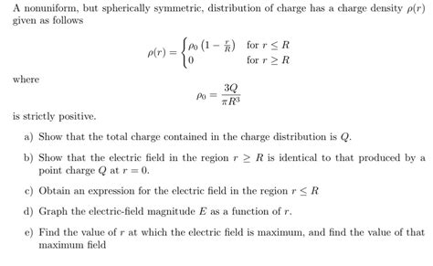 A Nonuniform But Spherically Symmetric Distribution
