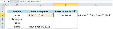 excel check if a cell is not empty
