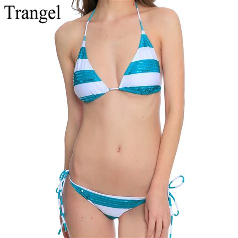 Trangel Women Swimsuit Micro Bikini Set Sexy Swimsuit Halter Top