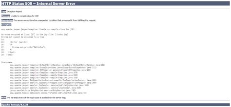 the server encountered an unexpected condition that prevented it from