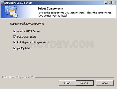 install php apache mysql with appserv shotdev