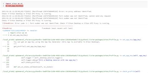 error trying to access eikon api using python within databricks