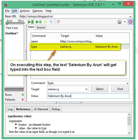 selenium by arun using refresh command in selenium ide