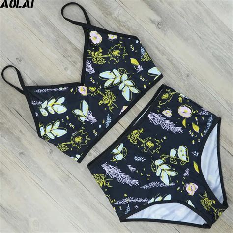 High Waist Bikini 2019 Floral Swimwear Women Push Up Swimsuit Sexy S Xl