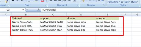 Cara Merubah Huruf Besar Menjadi Kecil Pada Excel Guru