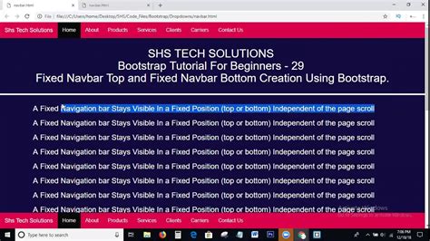 fixed navbar top and fixed navbar bottom creation using bootstrap