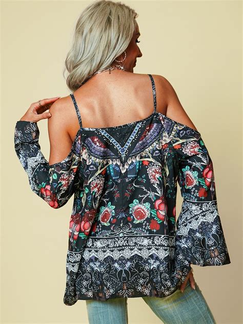 Plus Size Long Sleeve Boho Tops Noracora