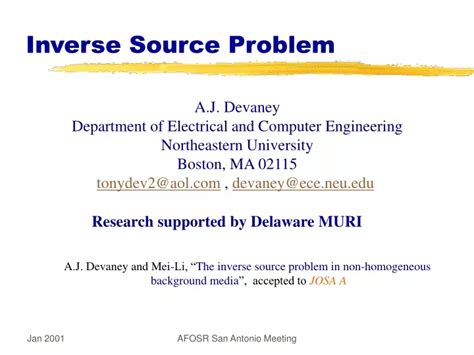 Ppt Inverse Source Problem Powerpoint Presentation Free Download