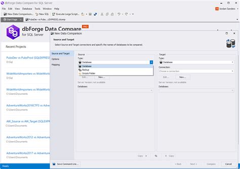 how to compare table data in sql server databases