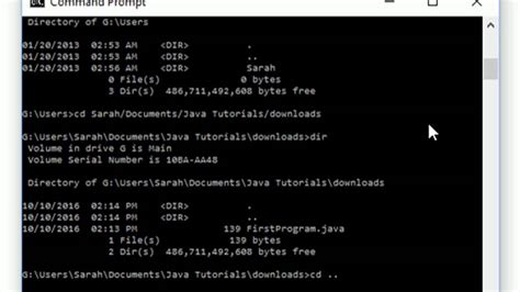java tutorial first program using command prompt youtube