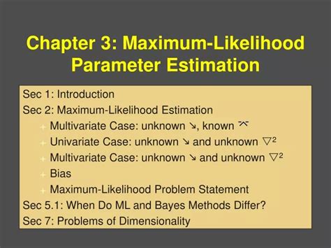 Ppt Chapter 3 Maximum Likelihood Parameter Estimation Powerpoint