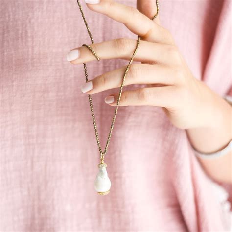 Long Baroque Pearl Necklace Kathy Jobson Jewellery