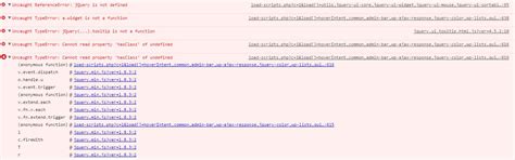 jquery errors in wordpress admin stack overflow