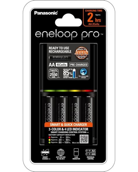 Panasonic Eneloop Pro 4 Aa Rechargeable Battery With Charger