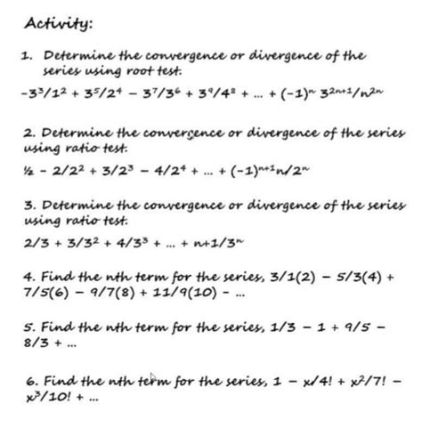 Solved 1 Determine The Convergence Or Divergence Of The