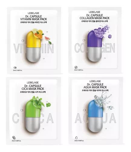 Mascarilla Coreana Capsula Vitamina Cica Aqua Colageno 40pz