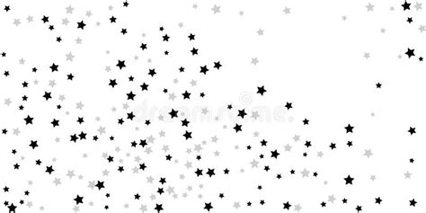 Silver Star Of Confetti Falling Stars On A White Background Stock