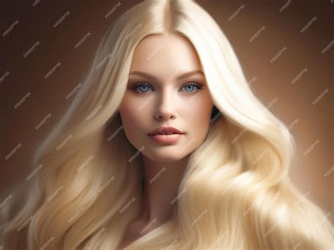 Premium Photo A Model With Blonde Hair And A Blue Eyeshadow